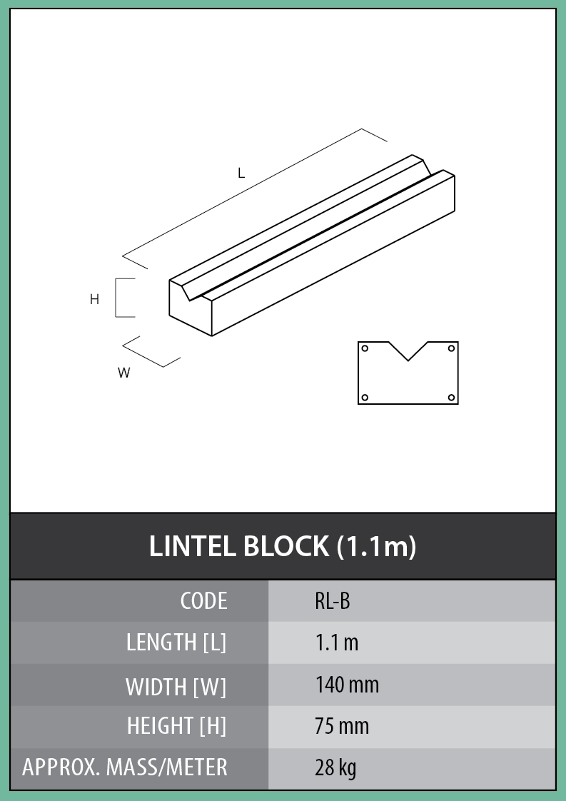 Lintel Standard (1.9m) – Cementile Group